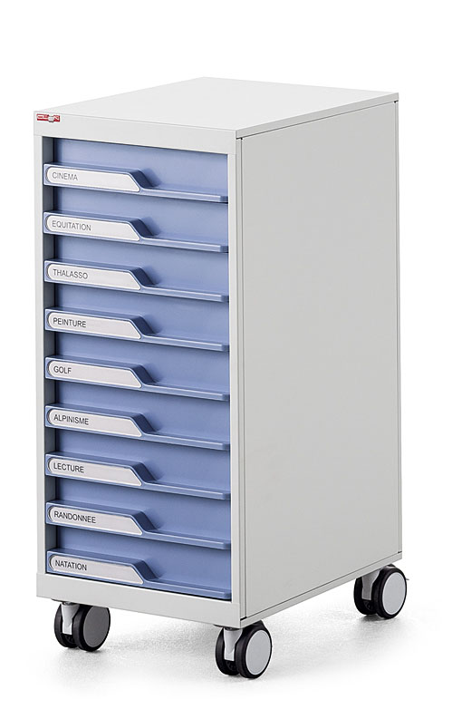 Classement à Tiroirs | Module sur Roulettes 9 Tiroirs TP6 e-clen ...