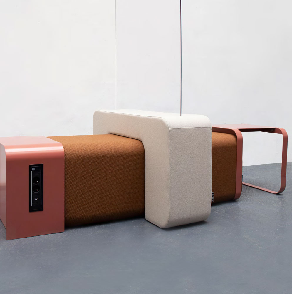 Poufs et Bancs | Banc BFLEX avec Séparation Plexi | Mobilier de bureau ...